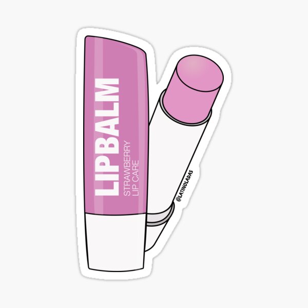 "Pink Strawberry Lip Balm Junkie / Cute Cherry Lips Chapstick Lover ...