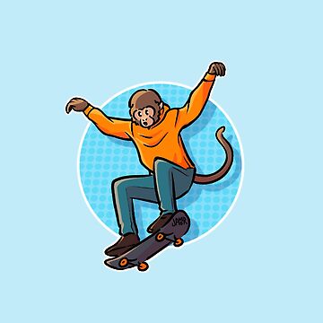 "Skate Monkey" Sticker for Sale by jastinamor | Redbubble