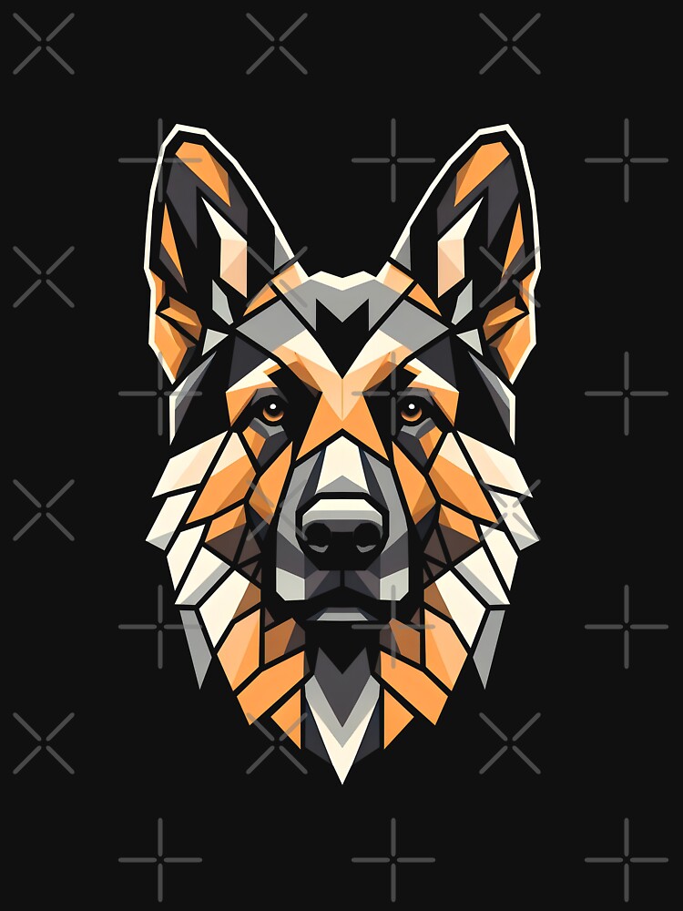 "German Shepherd dog geometric art, pop art, Polygonal illustration ...