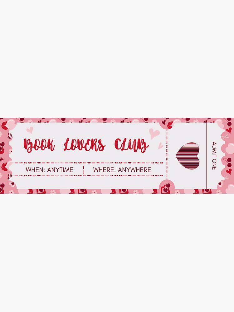 "Book Lovers Club Bookmark" Sticker for Sale by creativerat05 | Redbubble