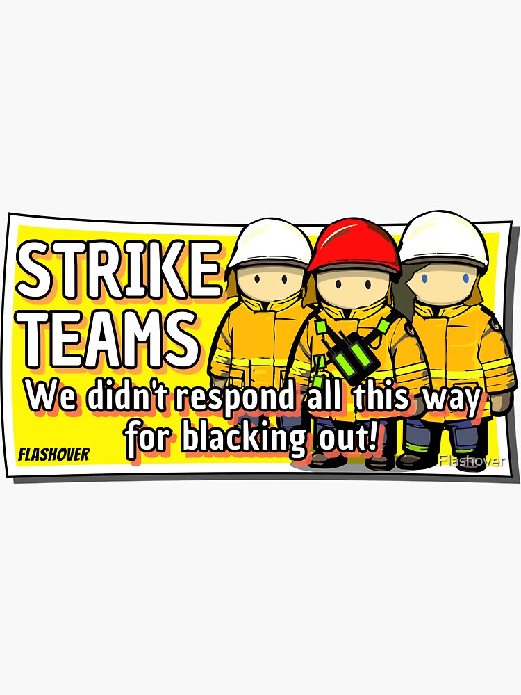 "Strike Teams" Sticker for Sale by Flashover | Redbubble