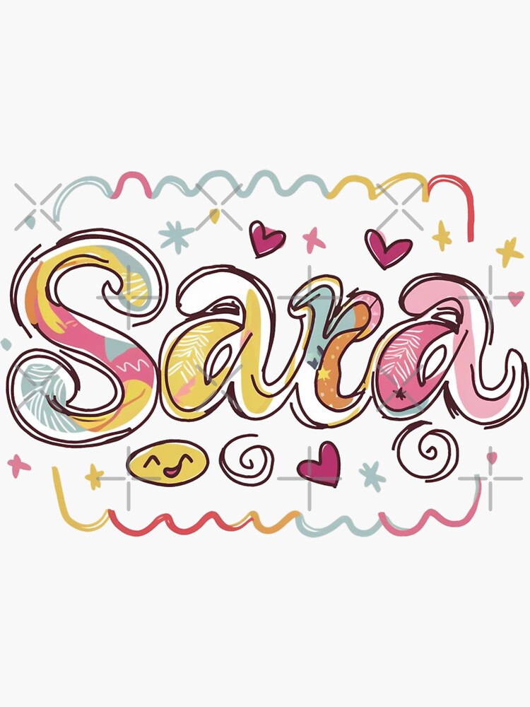 "sara aesthetic typography funny cute name " Sticker for Sale by ...