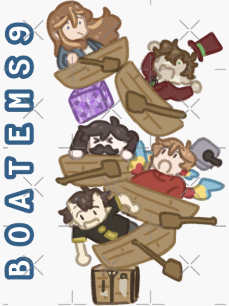 "Hermitcraft Season 8 Boatem" Sticker for Sale by zzzishu | Redbubble