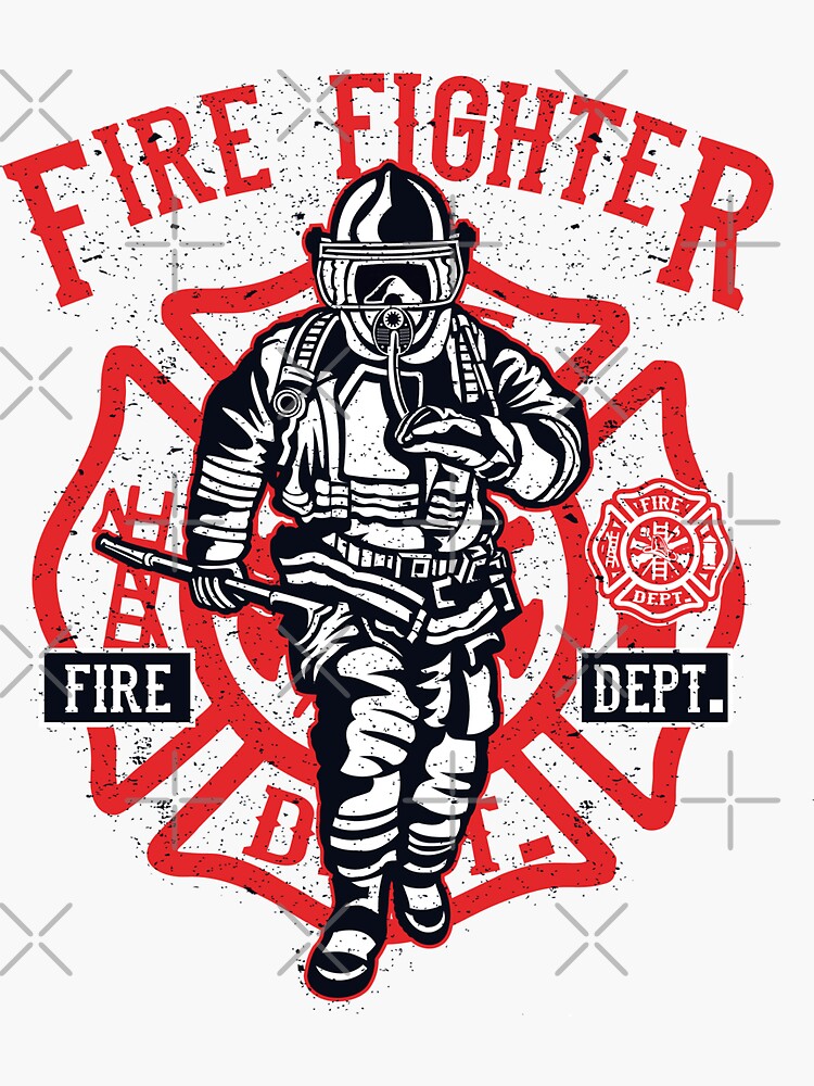 "Firefighter" Sticker by 2djazz | Redbubble