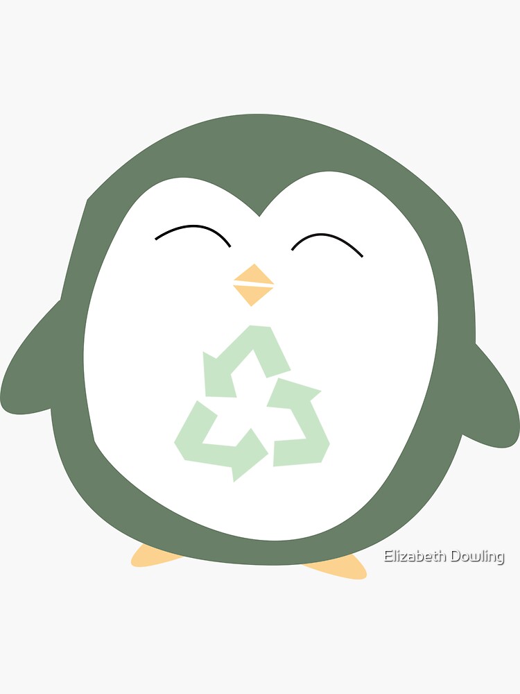 "Happy Recycle Penguin" Sticker for Sale by eashleigh | Redbubble