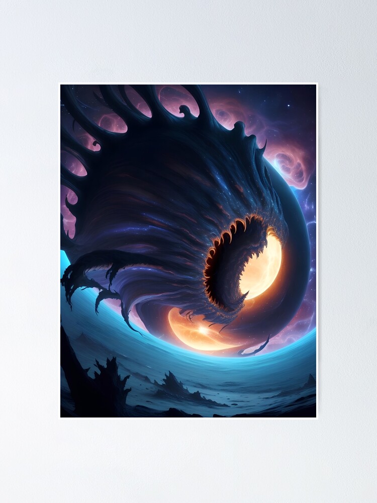 "Apex Devourer: Abyssal Descent" Poster for Sale by LuckyCosmos | Redbubble