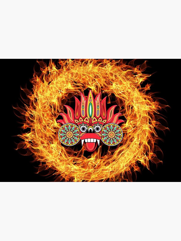 "Sri Lankan Traditional Devil Yaka Mask with fire " Sticker for Sale by ...