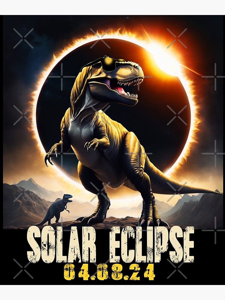 "Total Solar Eclipse T-rex April 8 2024 Solar Eclipse" Greeting Card for Sale by PATTERN-ZART ...