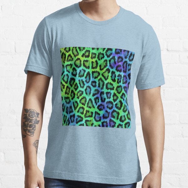 "Blue Green Leopard Animal Skin Print Pattern" T-shirt for Sale by ...