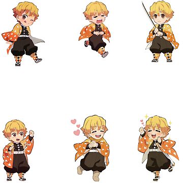 "Chibi Zenitsu Demon Slayer Sticker Pack" Sticker for Sale by P3nguin82 ...