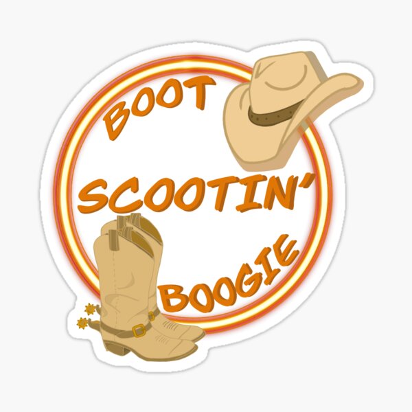 "Boot Scootin’ Away" Sticker for Sale by DandyOutlines | Redbubble