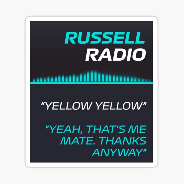 "Yellow Yellow - George Russell Radio F1" Sticker for Sale by F1PIT ...