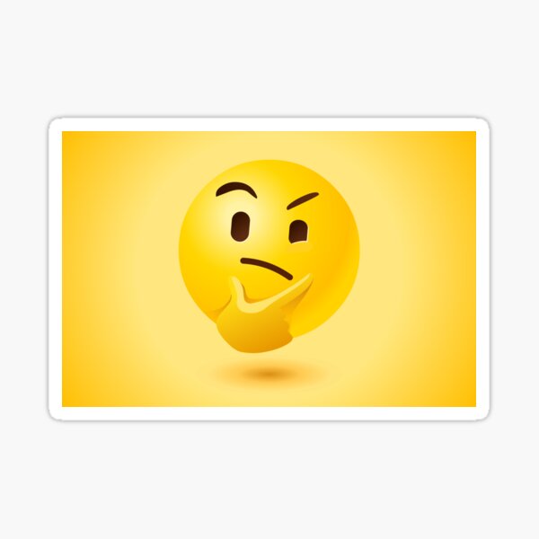 "Yellow thinking face" Sticker for Sale by aurielaki | Redbubble