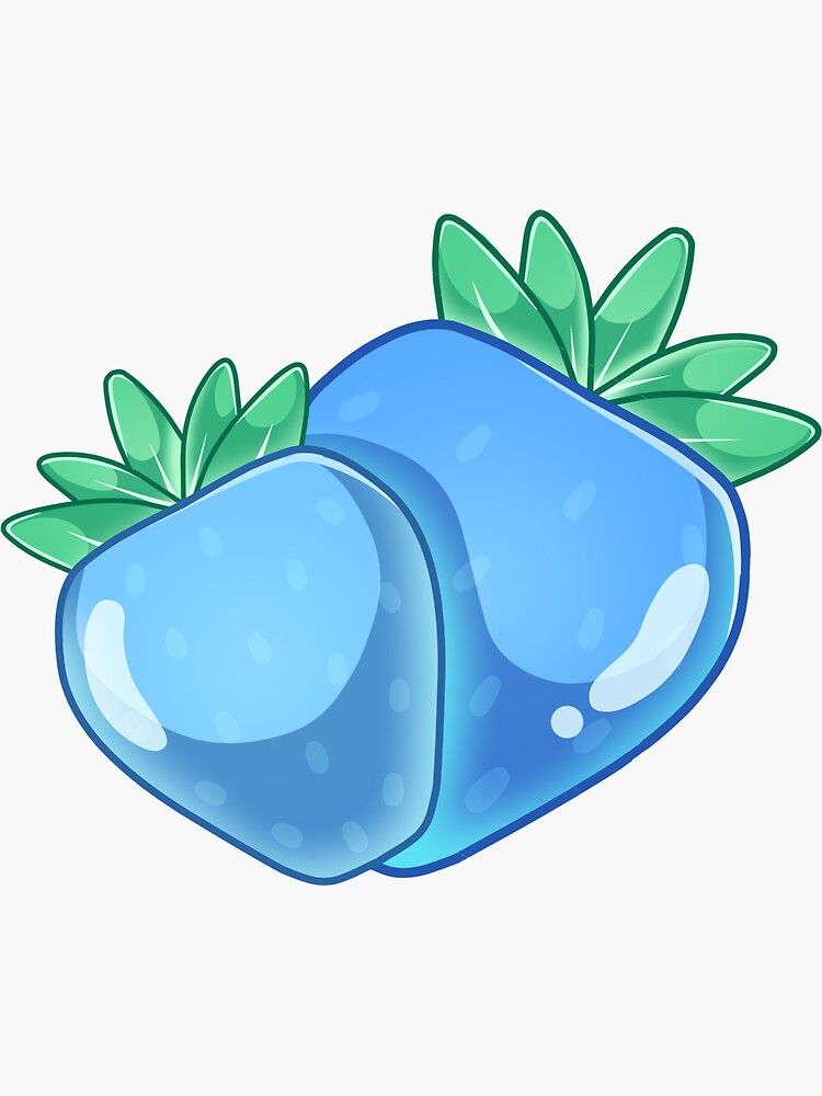 "Cute Light Blue Strawberry Tropical Fruit Sticker " Sticker for Sale ...