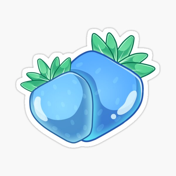 "Cute Light Blue Strawberry Tropical Fruit Sticker " Sticker for Sale ...