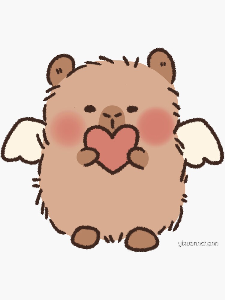 "Angel Capybara" Sticker for Sale by yixuannchenn | Redbubble