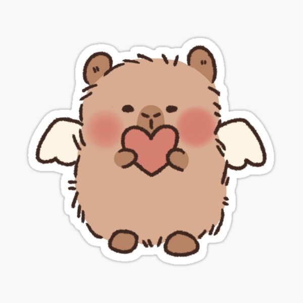 "Angel Capybara" Sticker for Sale by yixuannchenn | Redbubble