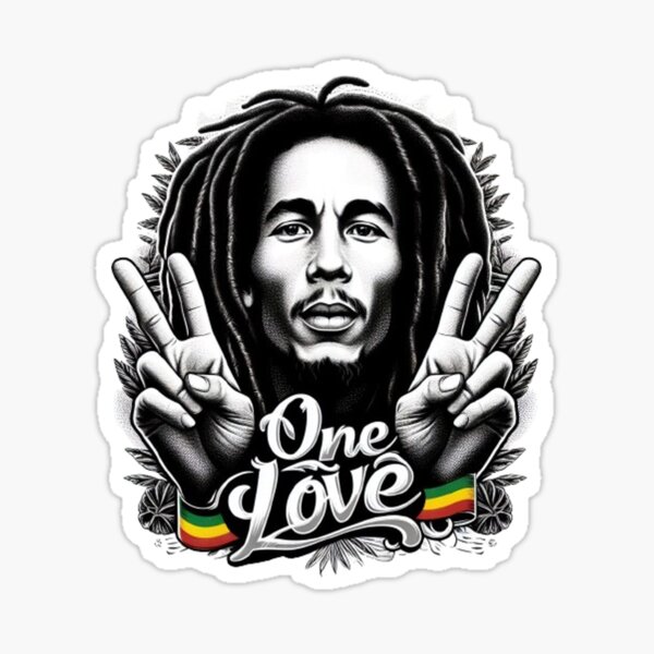 "BOB MARLEY ONE LOVE" Sticker by CHRIST5000 | Redbubble
