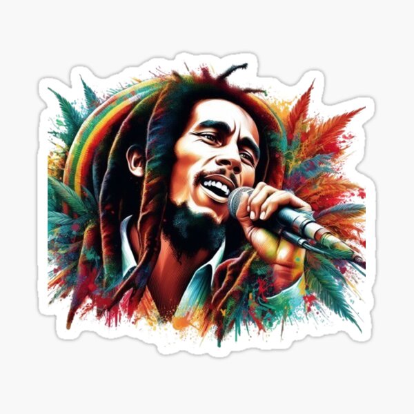 "BOB MARLEY ONE LOVE" Sticker by CHRIST5000 | Redbubble