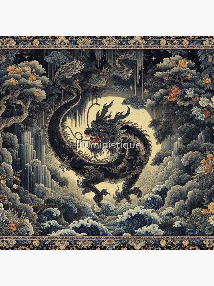 "Dark Night Dragon" Sticker for Sale by Illuministique | Redbubble