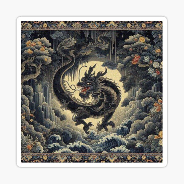 "Dark Night Dragon" Sticker for Sale by Illuministique | Redbubble