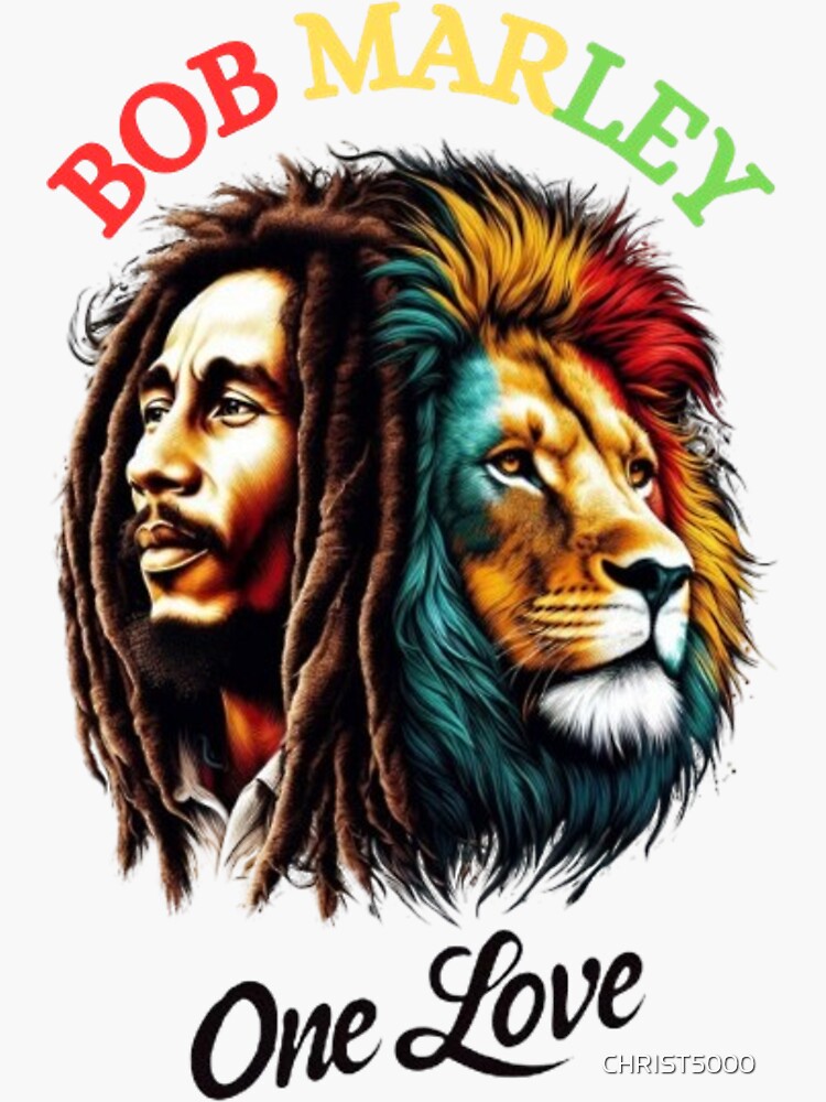 " BOB MARLEY ONE LOVE" Sticker by CHRIST5000 | Redbubble