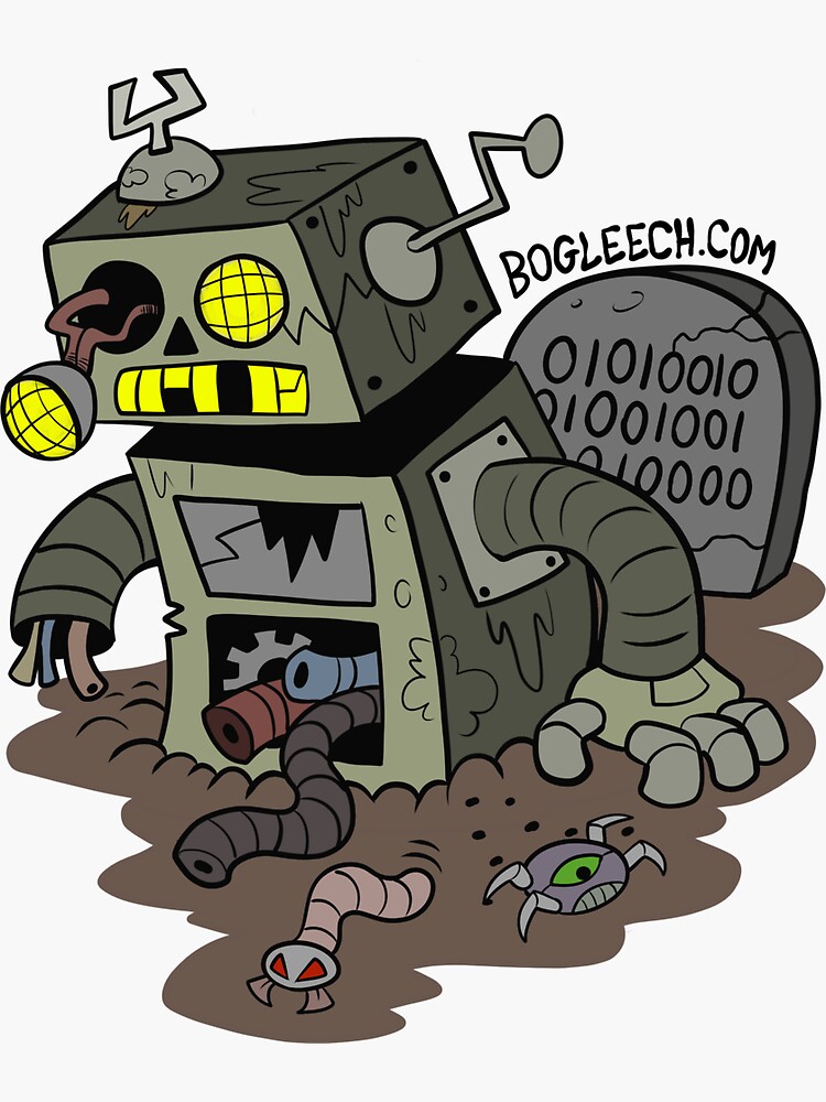 "Zombie Robot" Sticker for Sale by bogleech | Redbubble