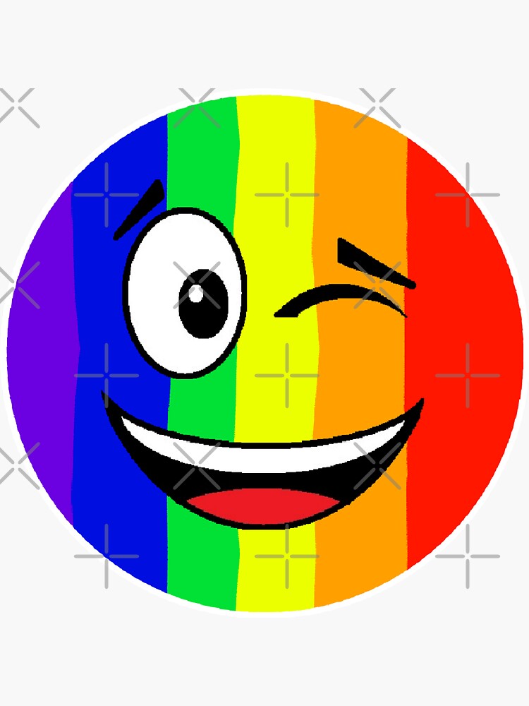 "Rainbow Winky Face Emoji - LBGT Gay Pride" Sticker for Sale by nopemom ...