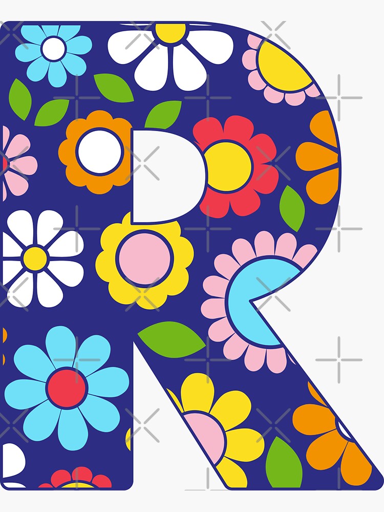 "Hippie Floral Alphabet Letter R" Sticker for Sale by ToluaPrints ...