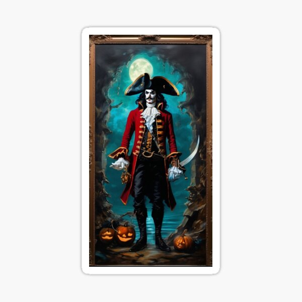 "Peter Pan - Captain Hook Character Painting" Sticker for Sale by ...