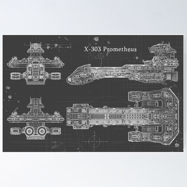 "X-303 Prometheus Blueprint" Poster for Sale by MallacoreArt | Redbubble