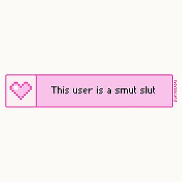 "This User Is A Smut Slut / Pastel Pink Bookish Kindle Aesthetic 8 Bit Pixel Heart" Sticker for ...