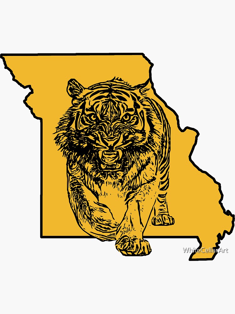 "MO Tiger" Sticker for Sale by WhiteCellarArt | Redbubble