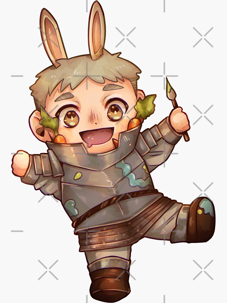 "Laios Delicious in Dungeon Dungeon Meshi Chibi Easter Sticker" Sticker ...