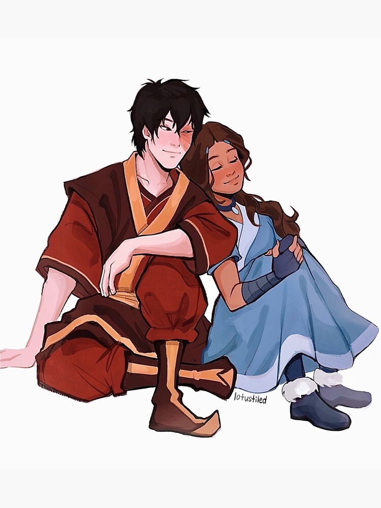 "Zutara " Sticker for Sale by lotustiled | Redbubble