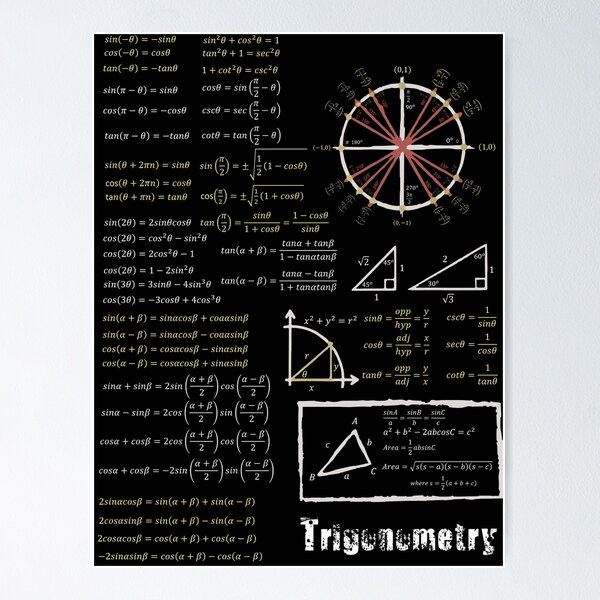"Trigonometry formulas " Poster for Sale by Soundzoot | Redbubble