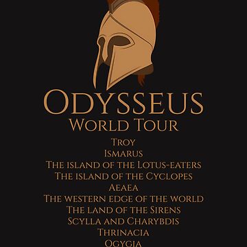 "Odysseus World Tour - Ancient Greek Mythology - Epic Poetry" Art Print ...
