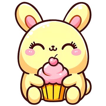 "Bunny with cupcake" Sticker for Sale by Delidream | Redbubble