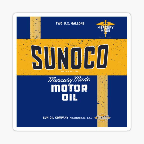 "Sunoco Motor Oil Retro Distressed Design" Sticker for Sale by ...