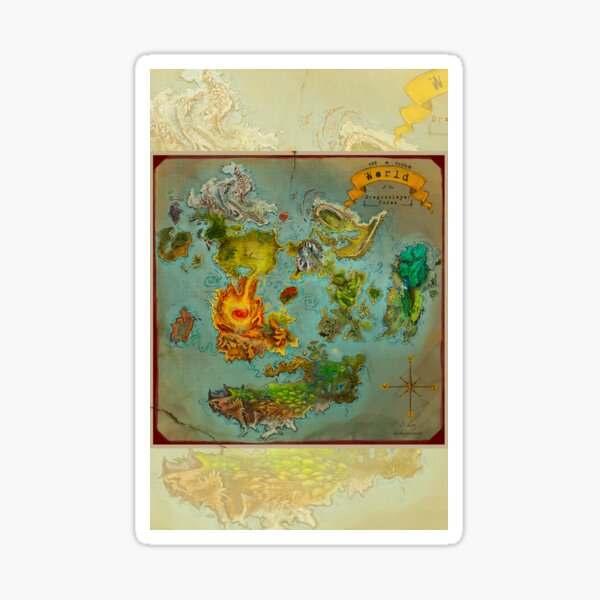 "Great Map of the Dragonslayer Codex" Sticker for Sale by sleeart ...