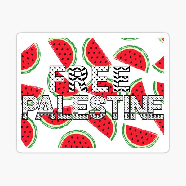 "Keffiyeh Free Palestine Watermelons" Sticker for Sale by mostokke ...