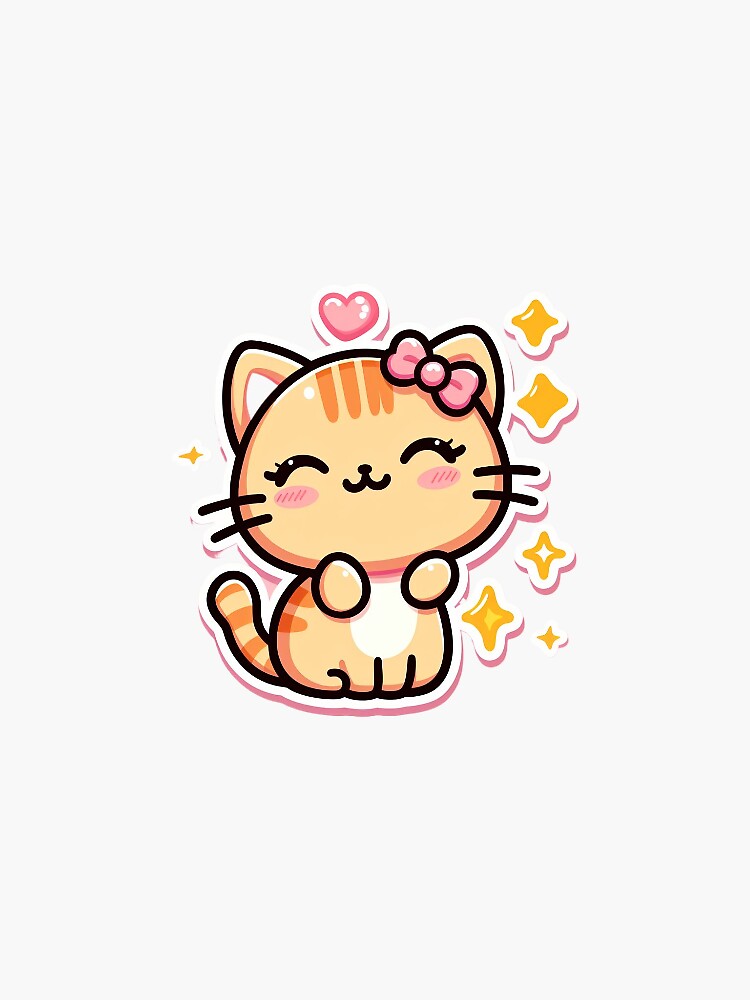"Cute orange cat sticker" Sticker for Sale by WildKirby | Redbubble