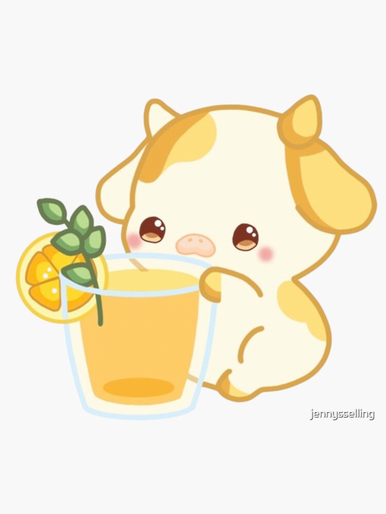 "Kawaii Lemon Cow" Sticker for Sale by jennysselling | Redbubble
