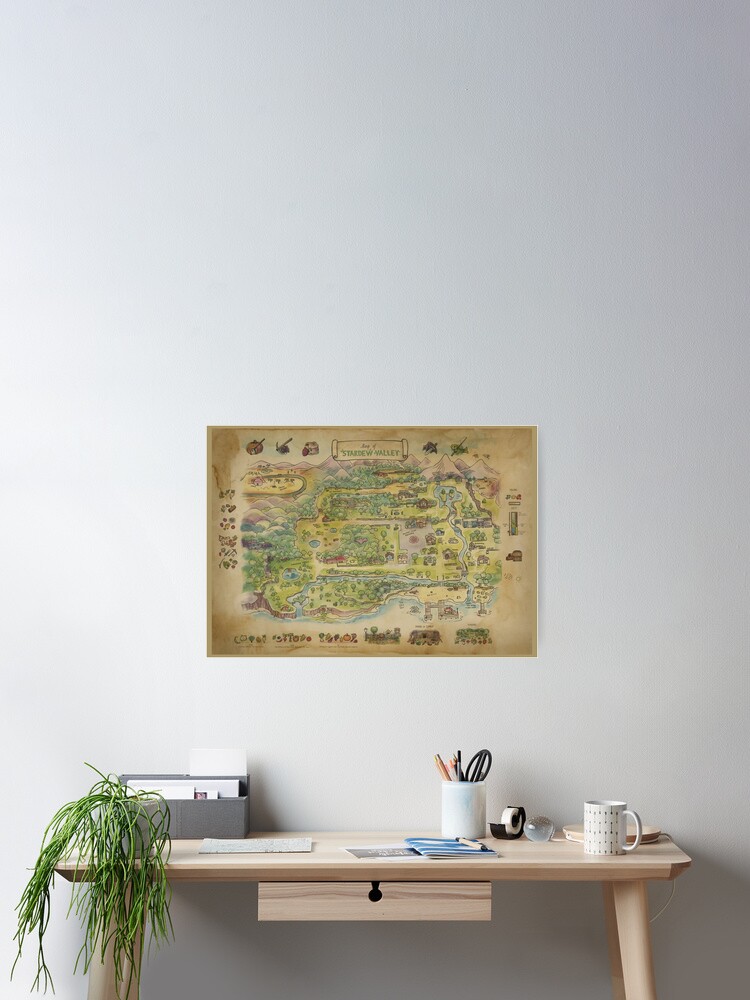 "Stardew Valley Map" Poster for Sale by Samsar | Redbubble