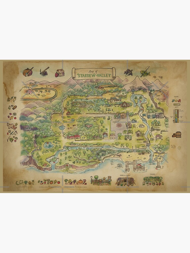 "Stardew Valley Map" Poster for Sale by Samsar | Redbubble