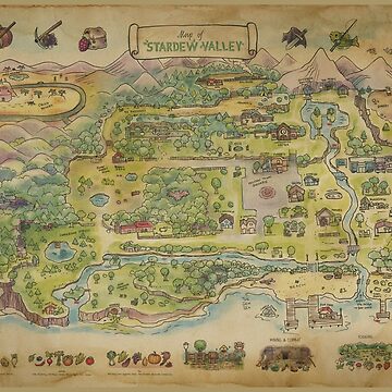 "Stardew Valley Map" Poster for Sale by Samsar | Redbubble