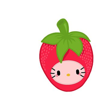 "Strawberry Hello Kitty Sanrio" Sticker for Sale by froggylily | Redbubble