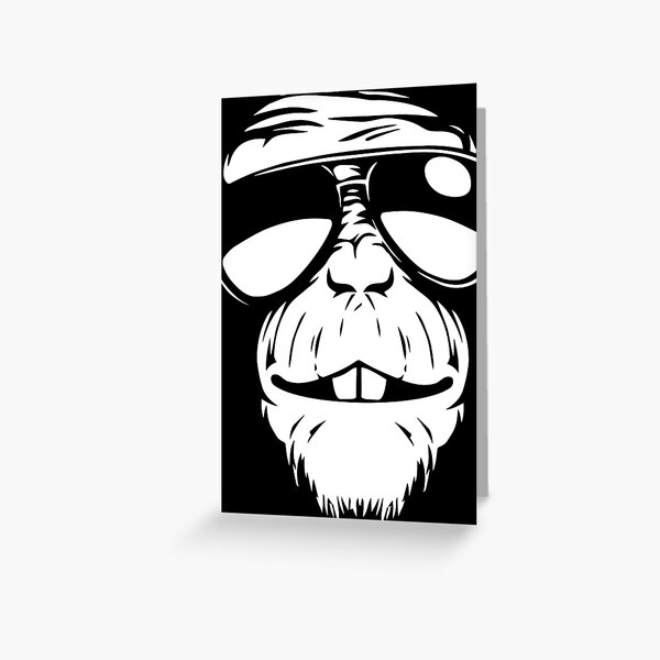 "Monkey Dude - Black & White Shadow Detailing" Greeting Card by PaulC71 ...