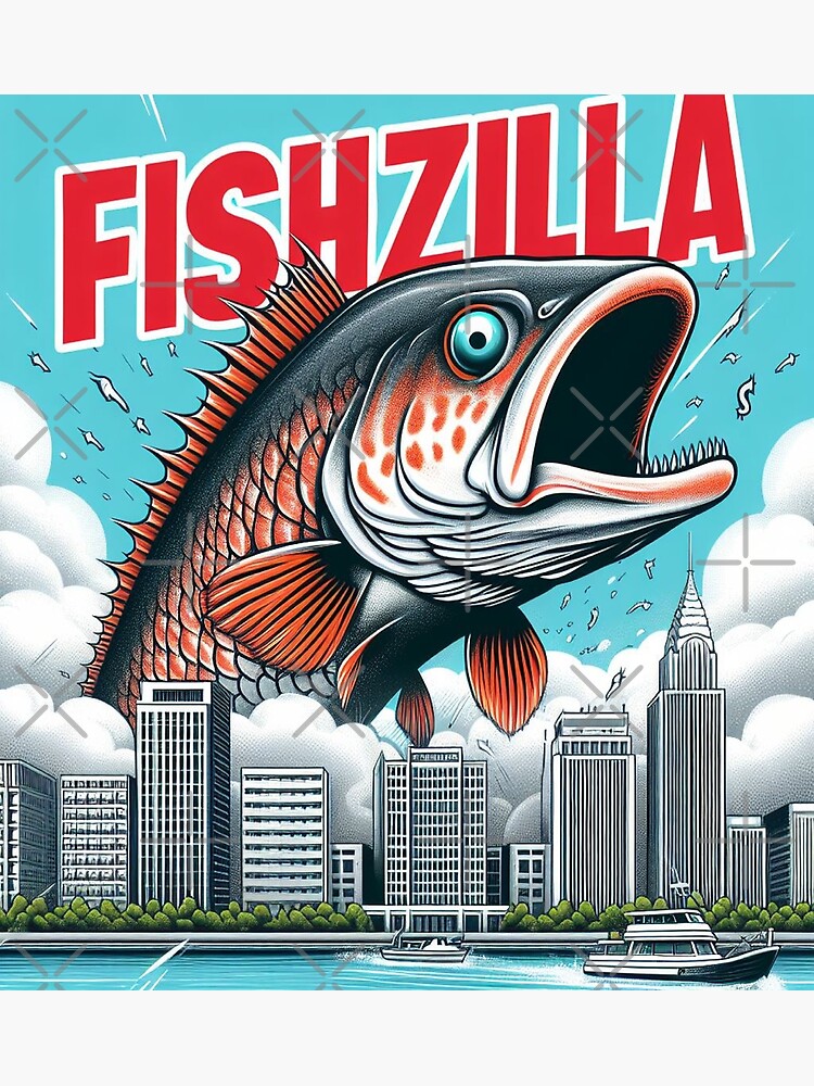 " The Rise of Fishzilla" Poster for Sale by Moad Fahim | Redbubble
