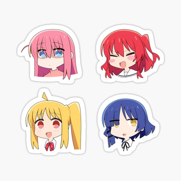 "Bocchi The Rock Chibis" Sticker for Sale by VirginiaKruege | Redbubble